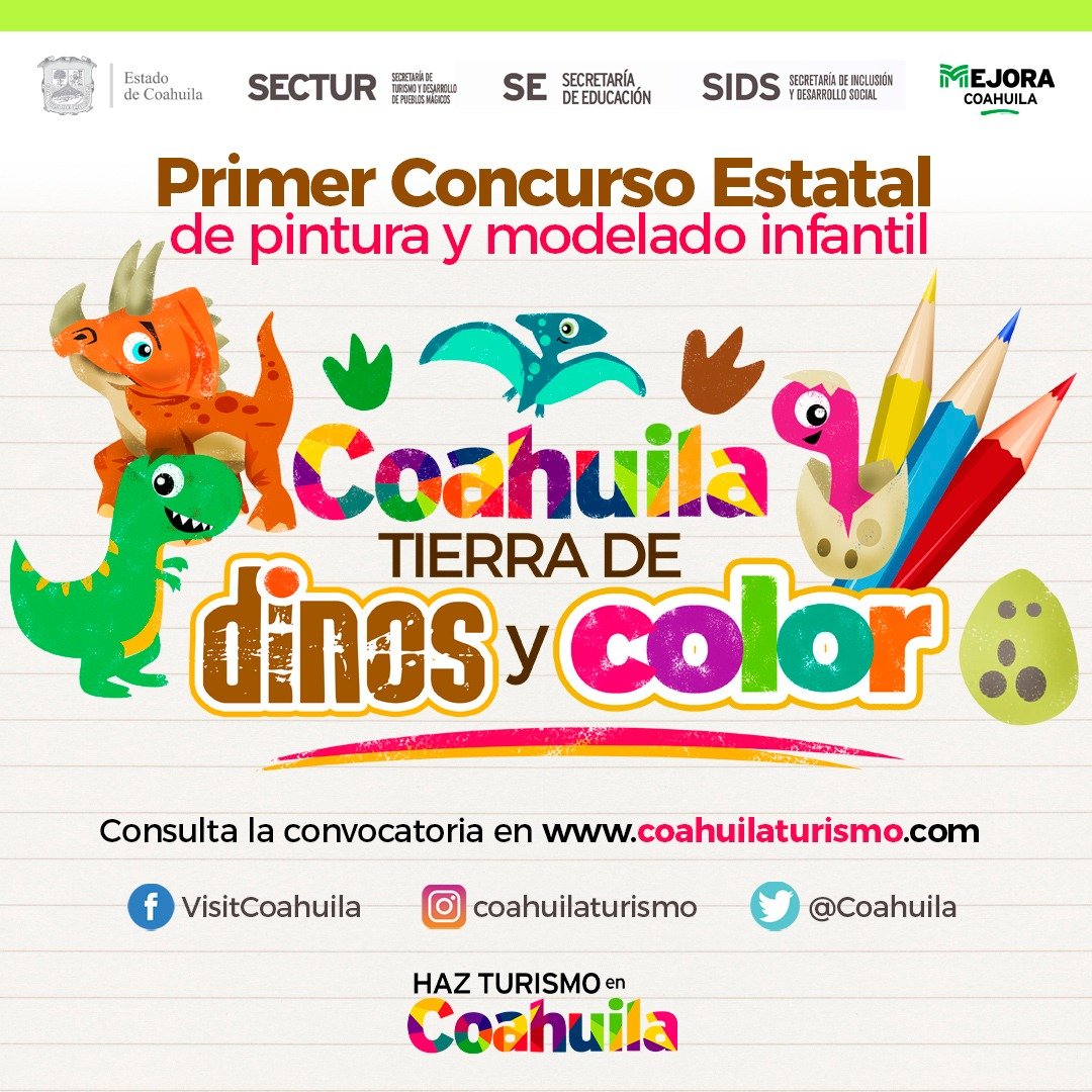 Invitan al concurso de modelado y pintura ‘Coahuila, Tierra de Dinos y ...
